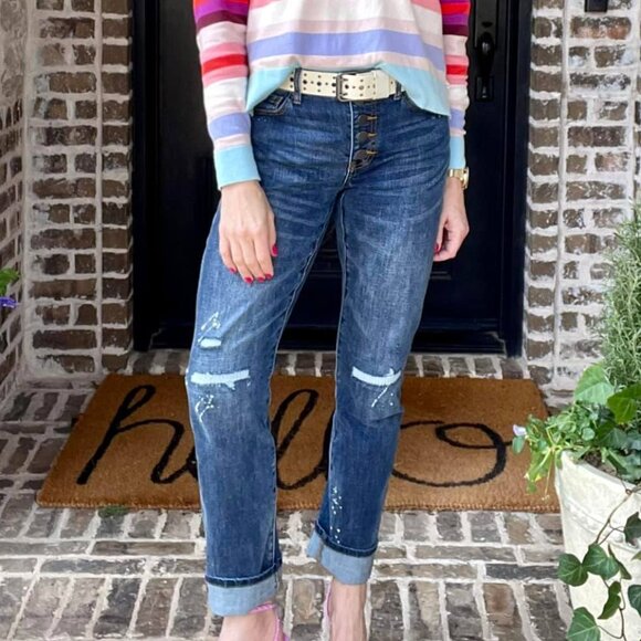 CAbi | Jeans | Cabi 668 Button Fly Straight Jeans Spring 2022 Size 0 ...